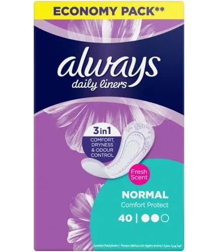 ALWAYS PANTY LINERS 40 NORMAL SCENTED FRESH PROTECT - PharmacyNet